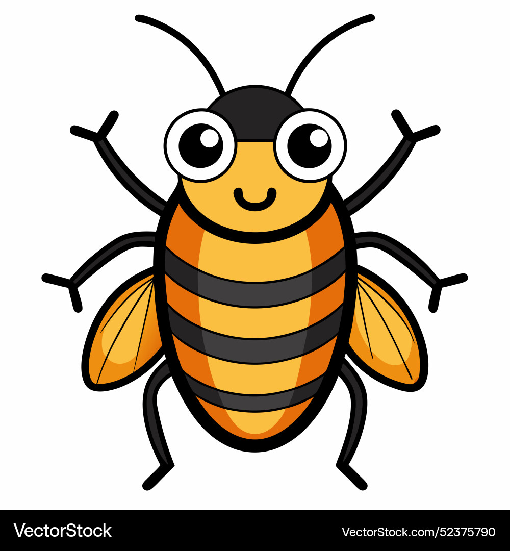 Cigarette beetle bug screams kawaii Royalty Free Vector