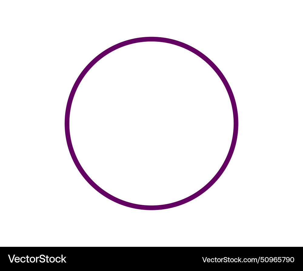 Circle shape outline purple stroke symbol Vector Image