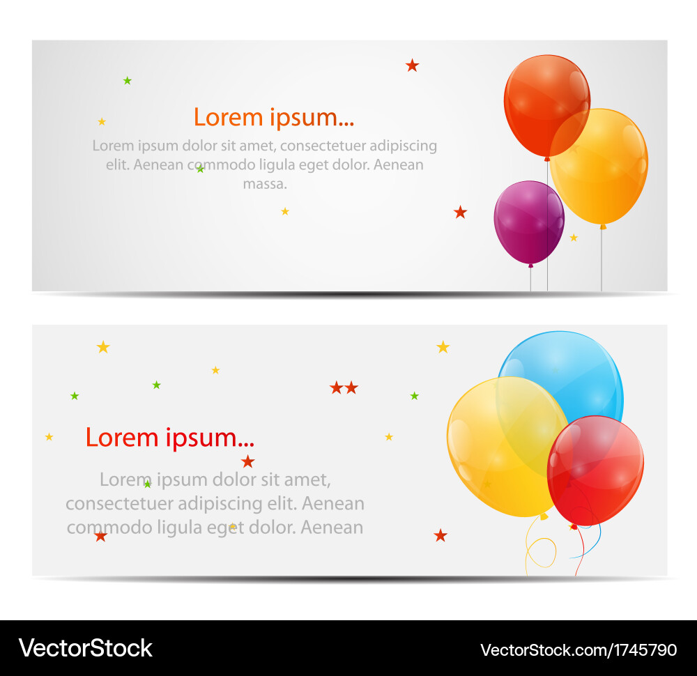 Color glossy balloons card background Royalty Free Vector