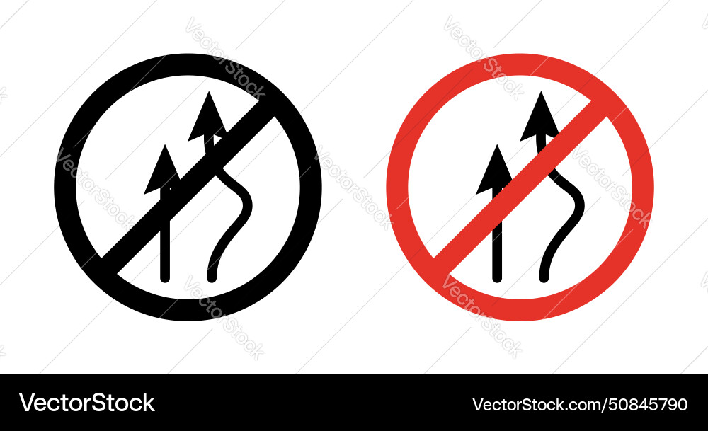 Do not overtake traffic sign icon set prohibited Vector Image