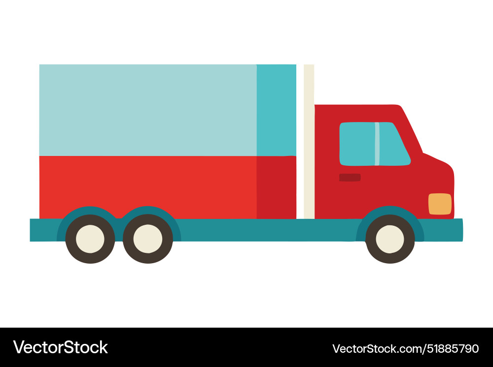 Lorry road transport isolated flat Royalty Free Vector Image