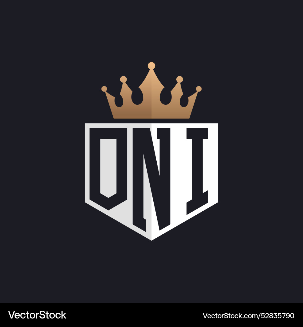 Luxury oni logo with crown elegant initials Vector Image
