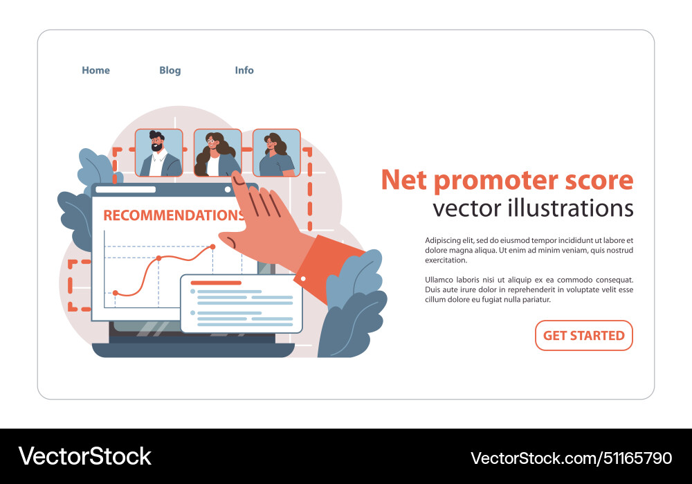 Net promoter score concept analyzing customer Vector Image