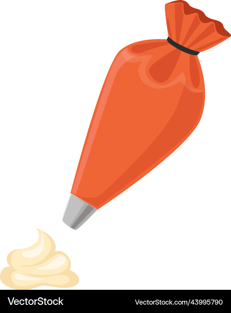 Pastry cream bag cake decorating tool cartoon Vector Image