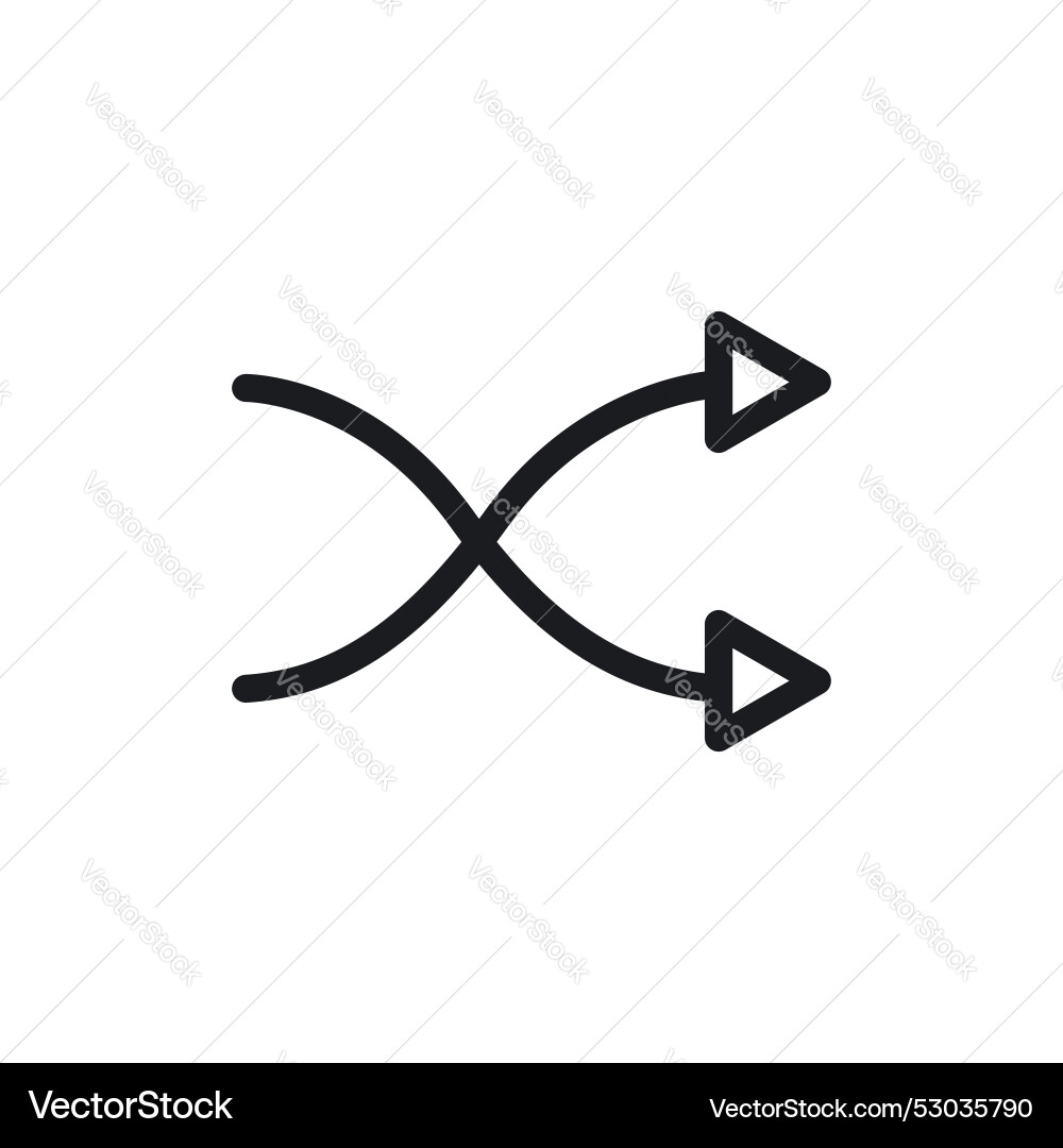 Shuffle icon set repeat random loop symbol switch Vector Image