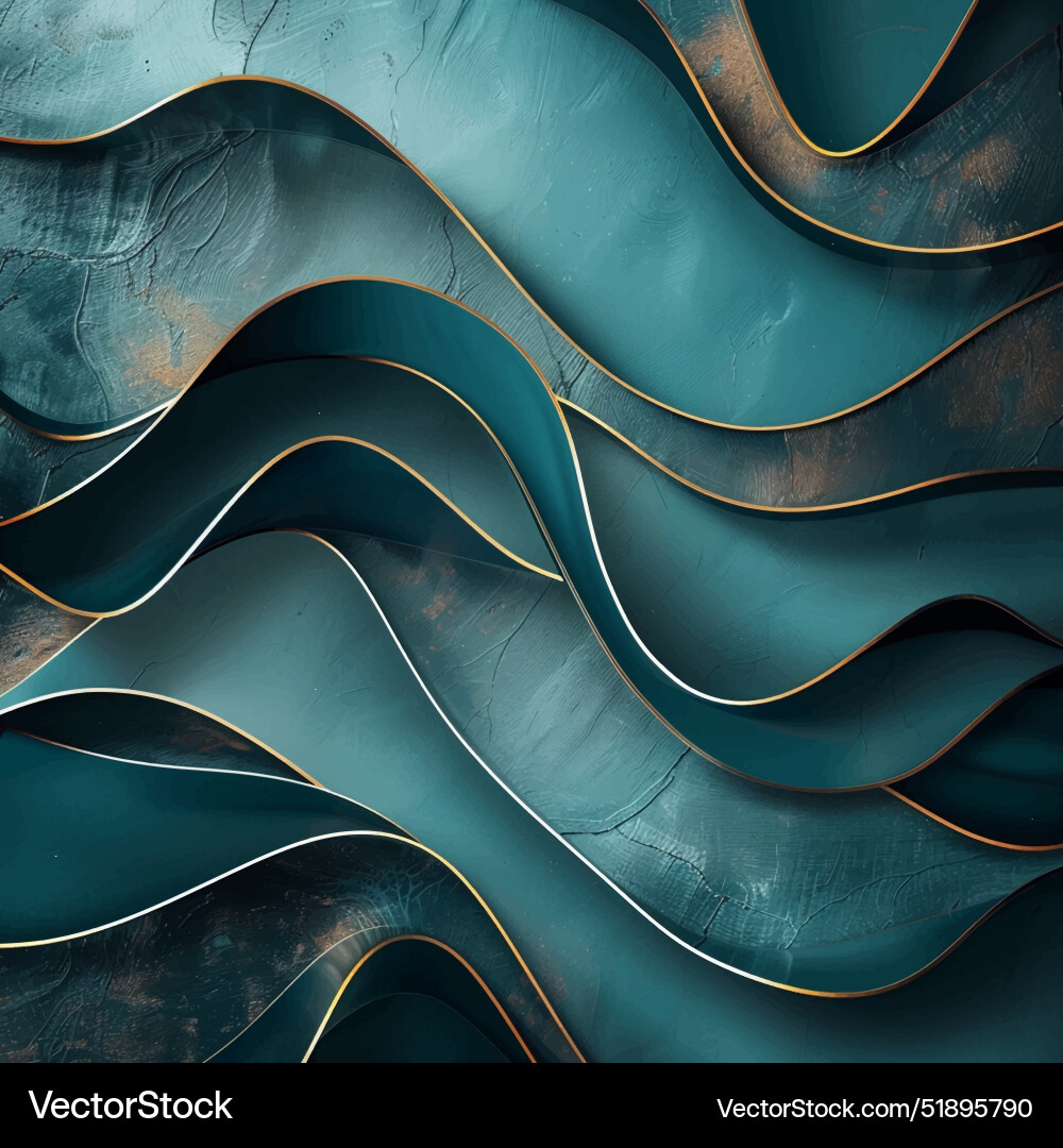Teal 3d abstract dynamic textured pattern Vector Image