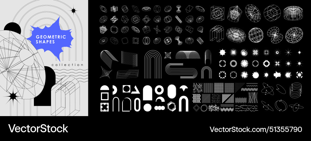 Trendy geometric design elements simple shapes Vector Image