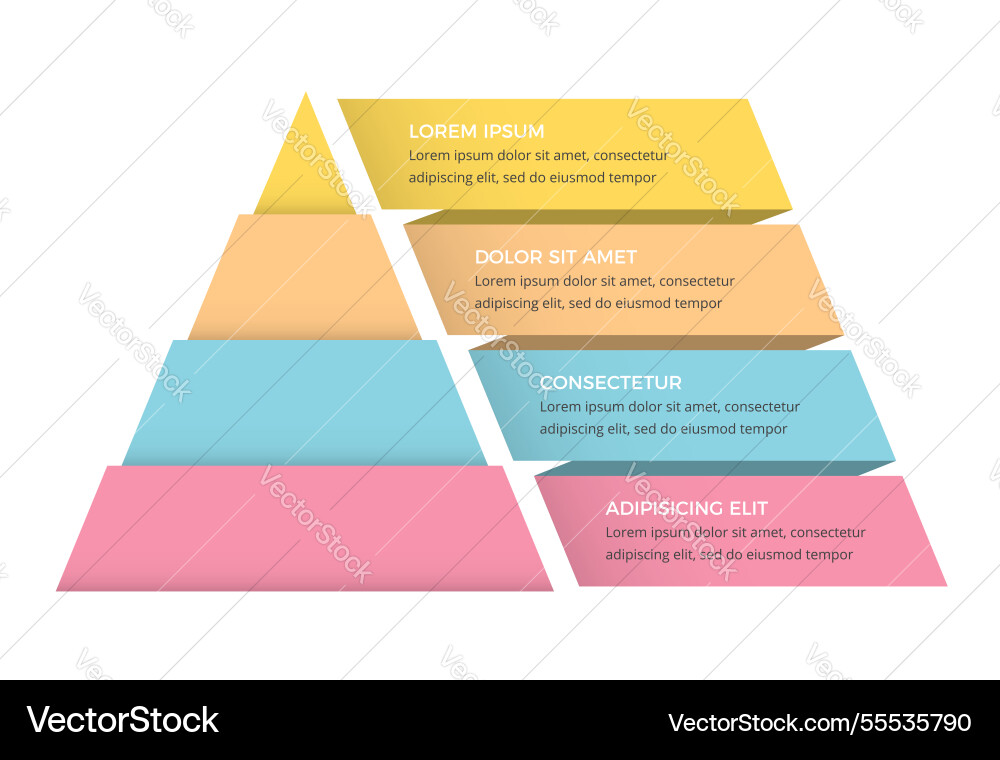 Triangle pyramidal chart Royalty Free Vector Image