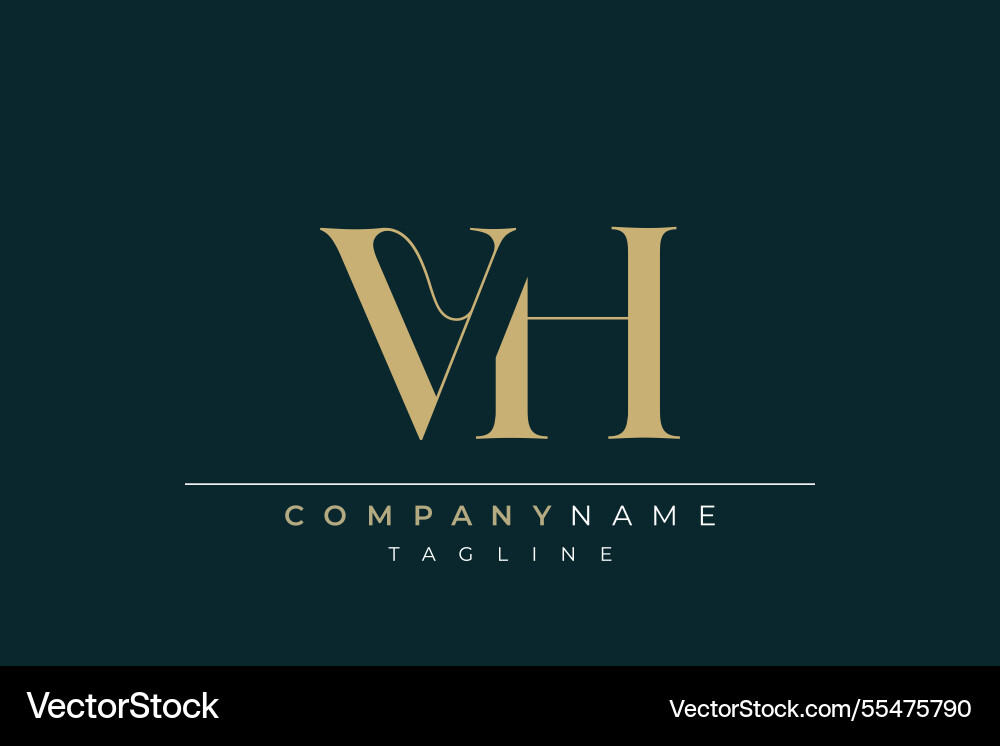 Vh abstract logo design Royalty Free Vector Image