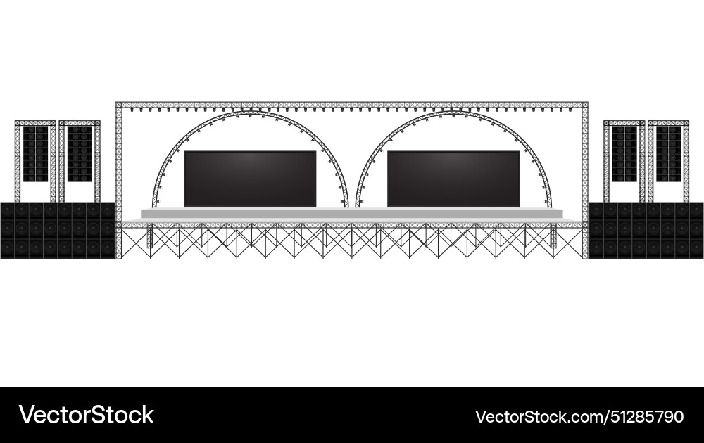 White stage and speaker with spotlight on the trus