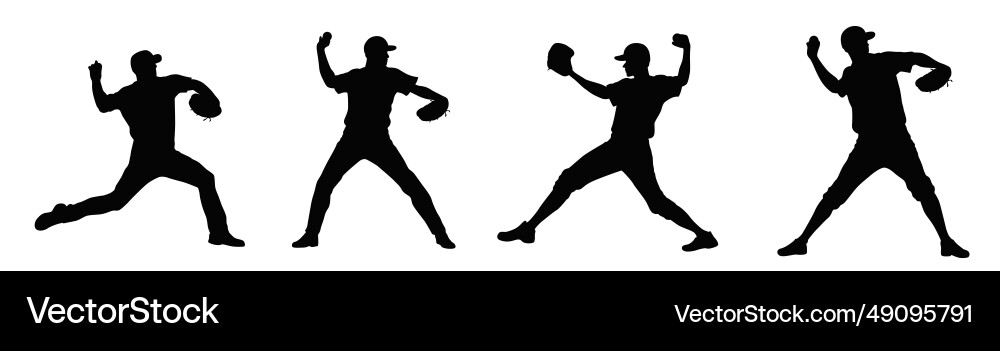 Baseball pitcher throwing the curveball Royalty Free Vector