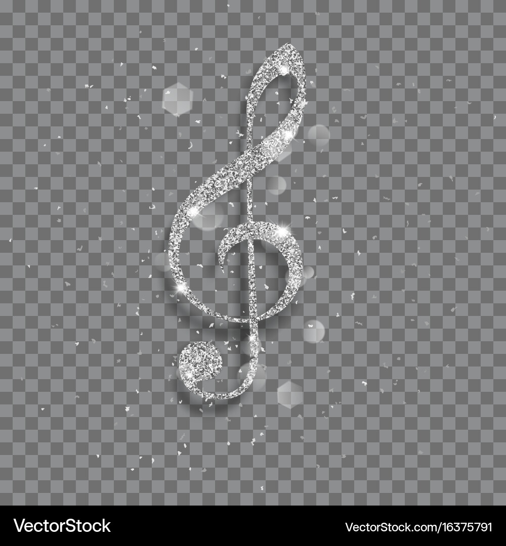 Big shiny treble clef Royalty Free Vector Image