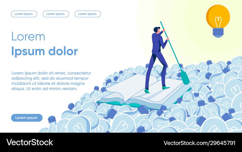 Businessman achieves success based on knowledge Vector Image