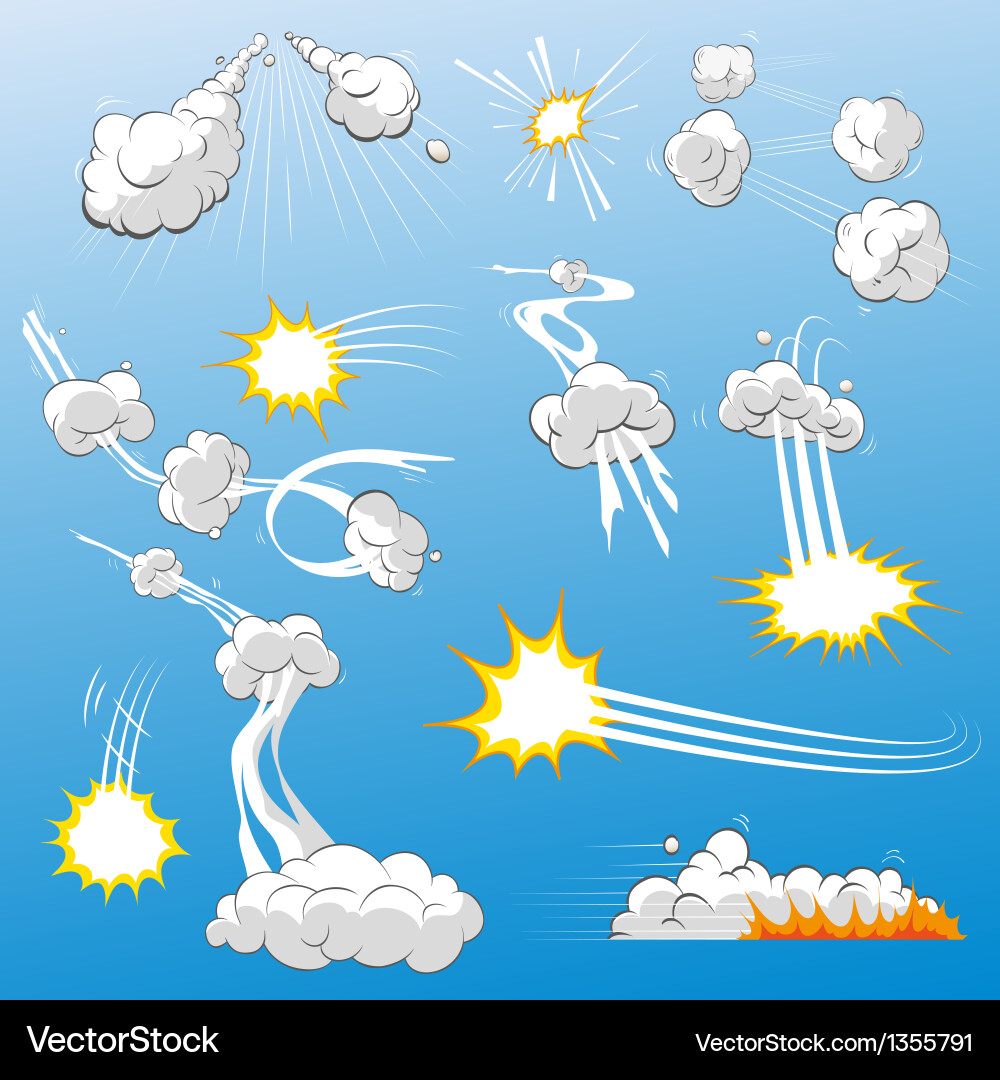 Comic book explosion elements Royalty Free Vector Image