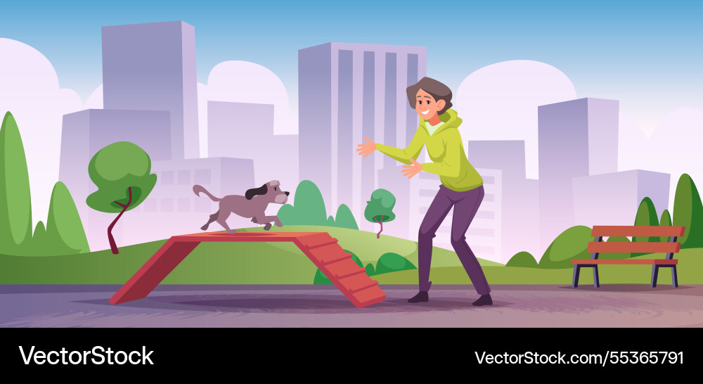 Dog training exercises and special games Vector Image