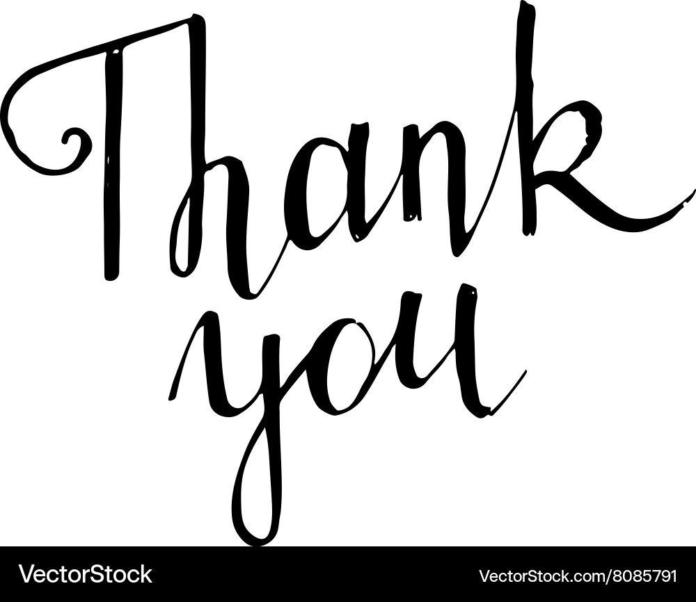 Handwritten Thank You Card Royalty Free Vector Image