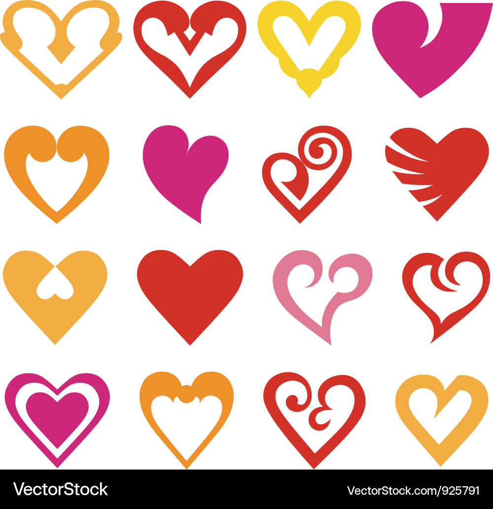 Hearts set Royalty Free Vector Image - VectorStock