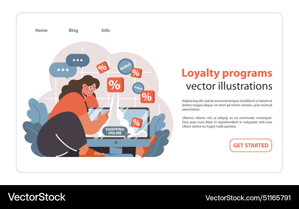 Loyalty programs concept flat Royalty Free Vector Image