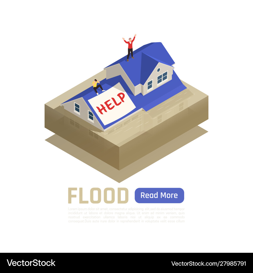 Natural disaster isolated composition Royalty Free Vector