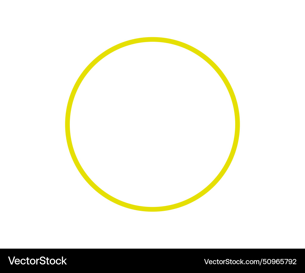 Circle Shape Outline Yellow Stroke Symbol Vector Image