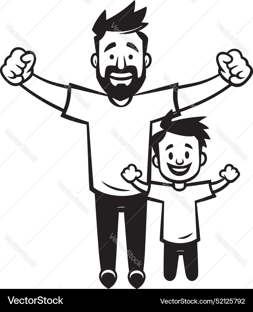 Daddys love happy dad and son graphic Royalty Free Vector
