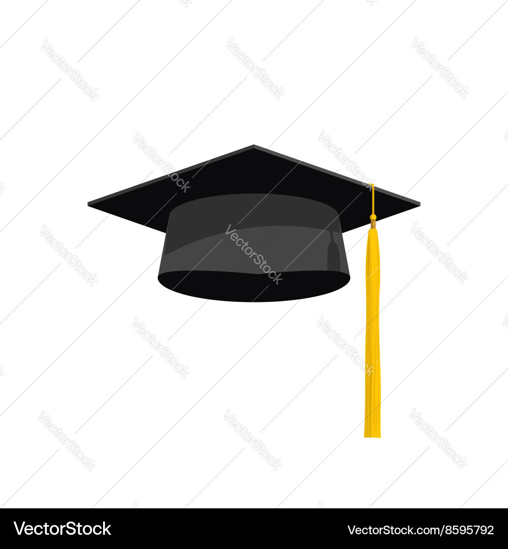 Graduation cap academy hat Royalty Free Vector Image
