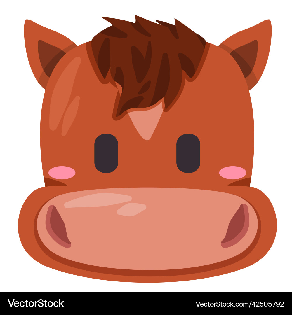 Horse donkey mule face mask smile Royalty Free Vector Image