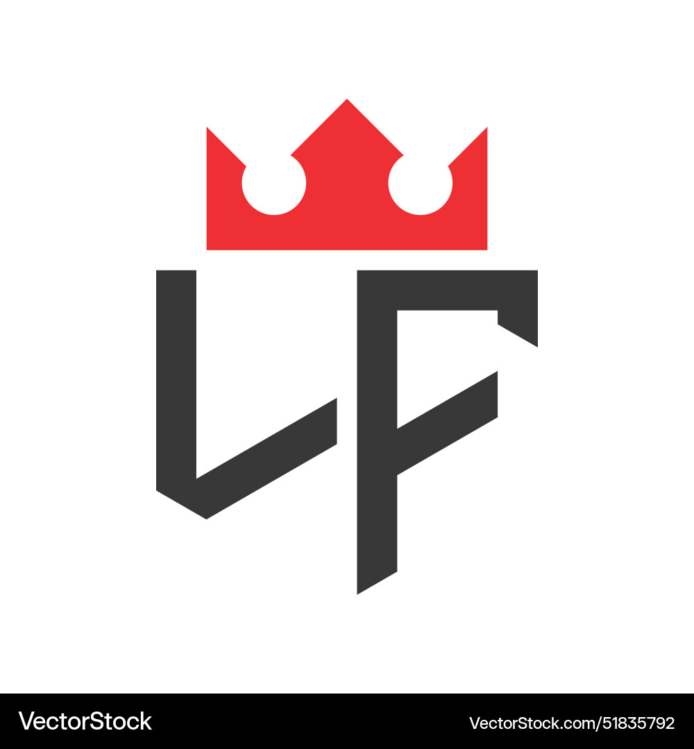 Letter lf crown logo Royalty Free Vector Image