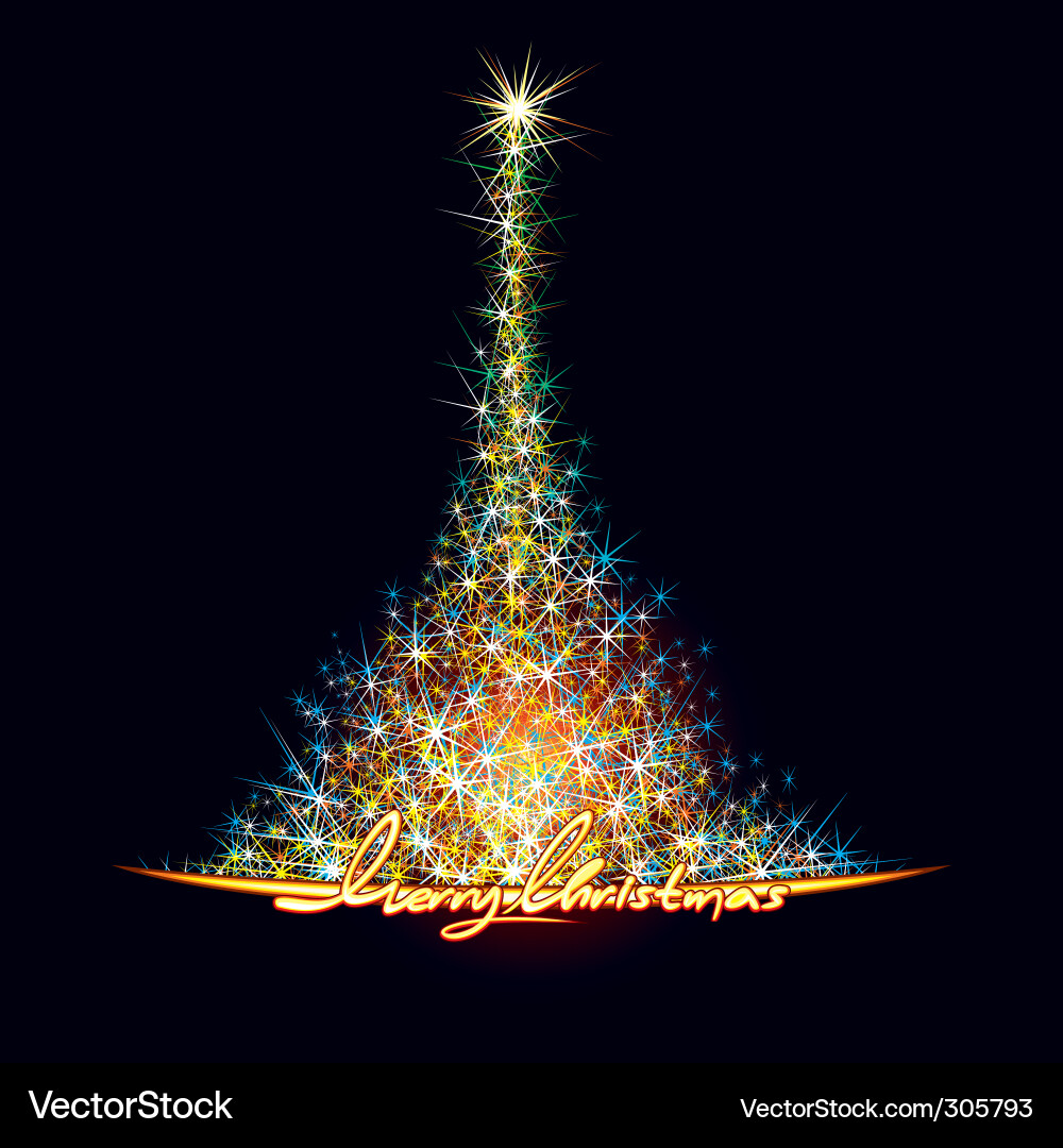 Christmas stars tree Royalty Free Vector Image