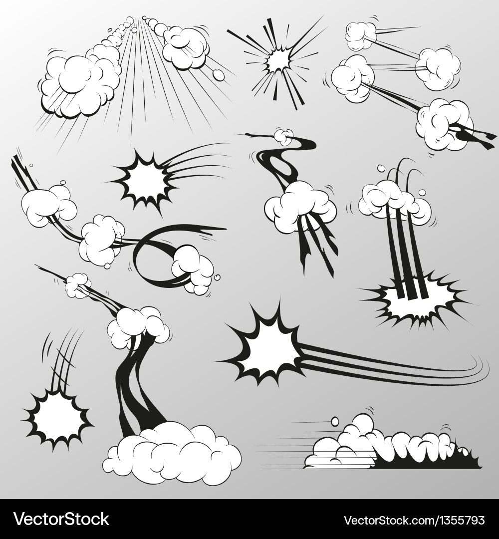 Comic book explosion elements Royalty Free Vector Image