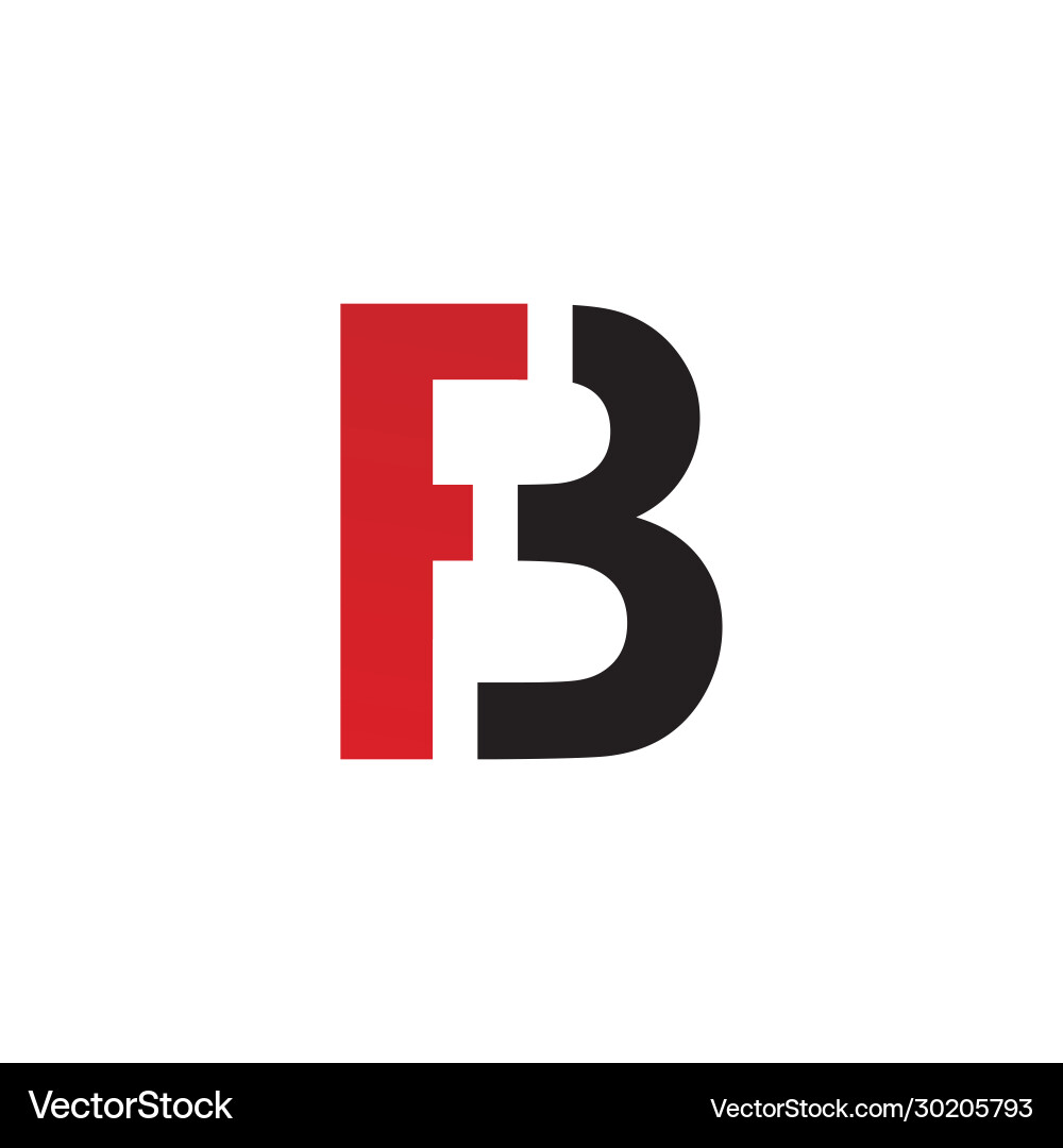 Fb letter initial icon logo design template Vector Image