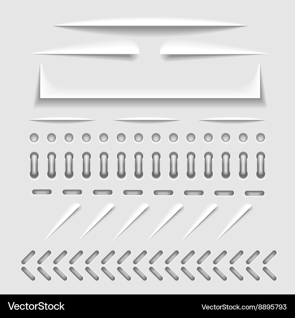 Paper cut stitch and perforation web dividers Vector Image