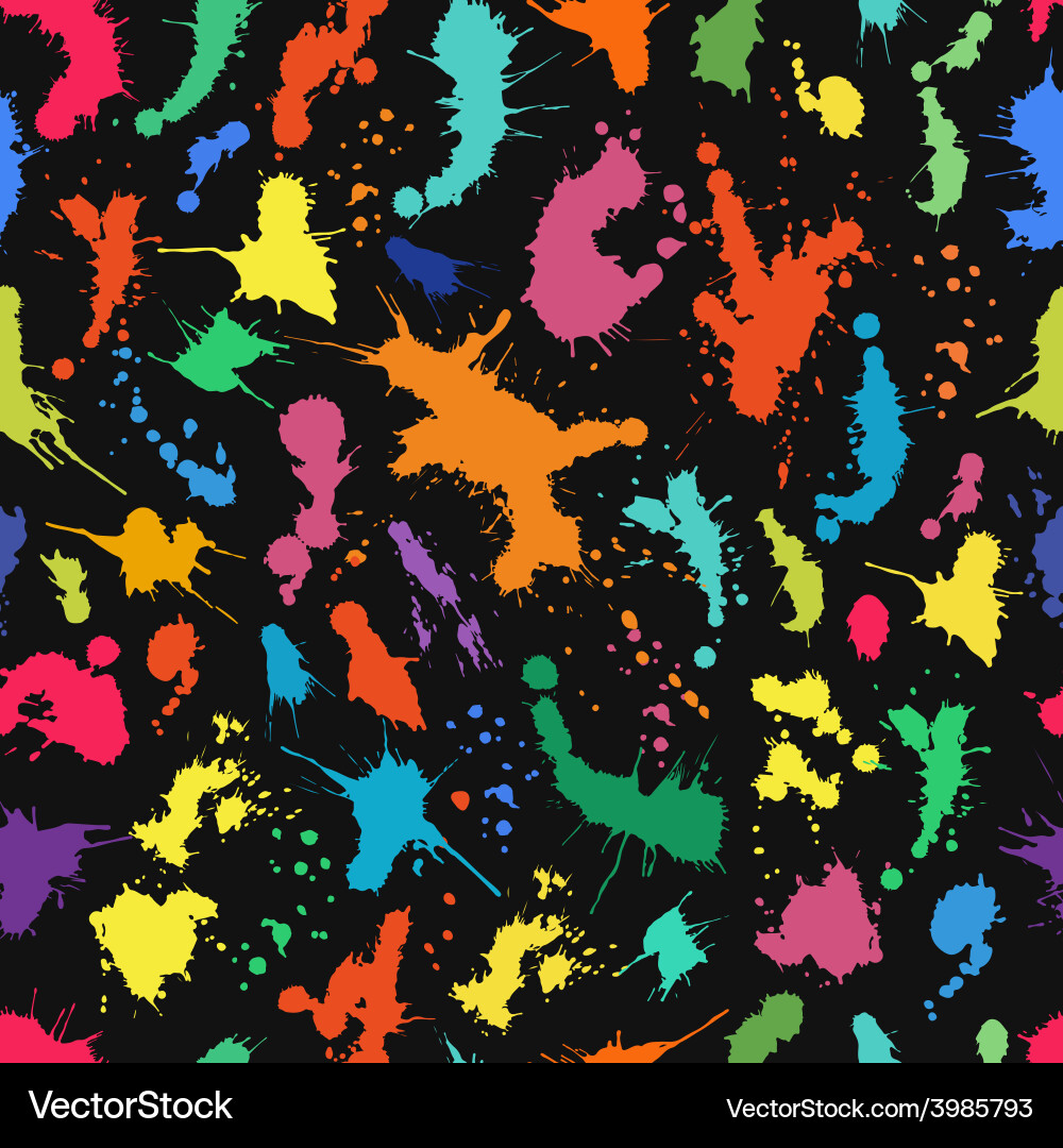 Seamless pattern with ink splashes Royalty Free Vector Image