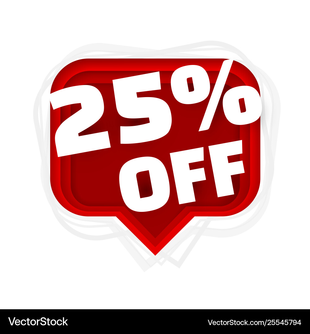 Banner 25 off with share discount percentage Vector Image