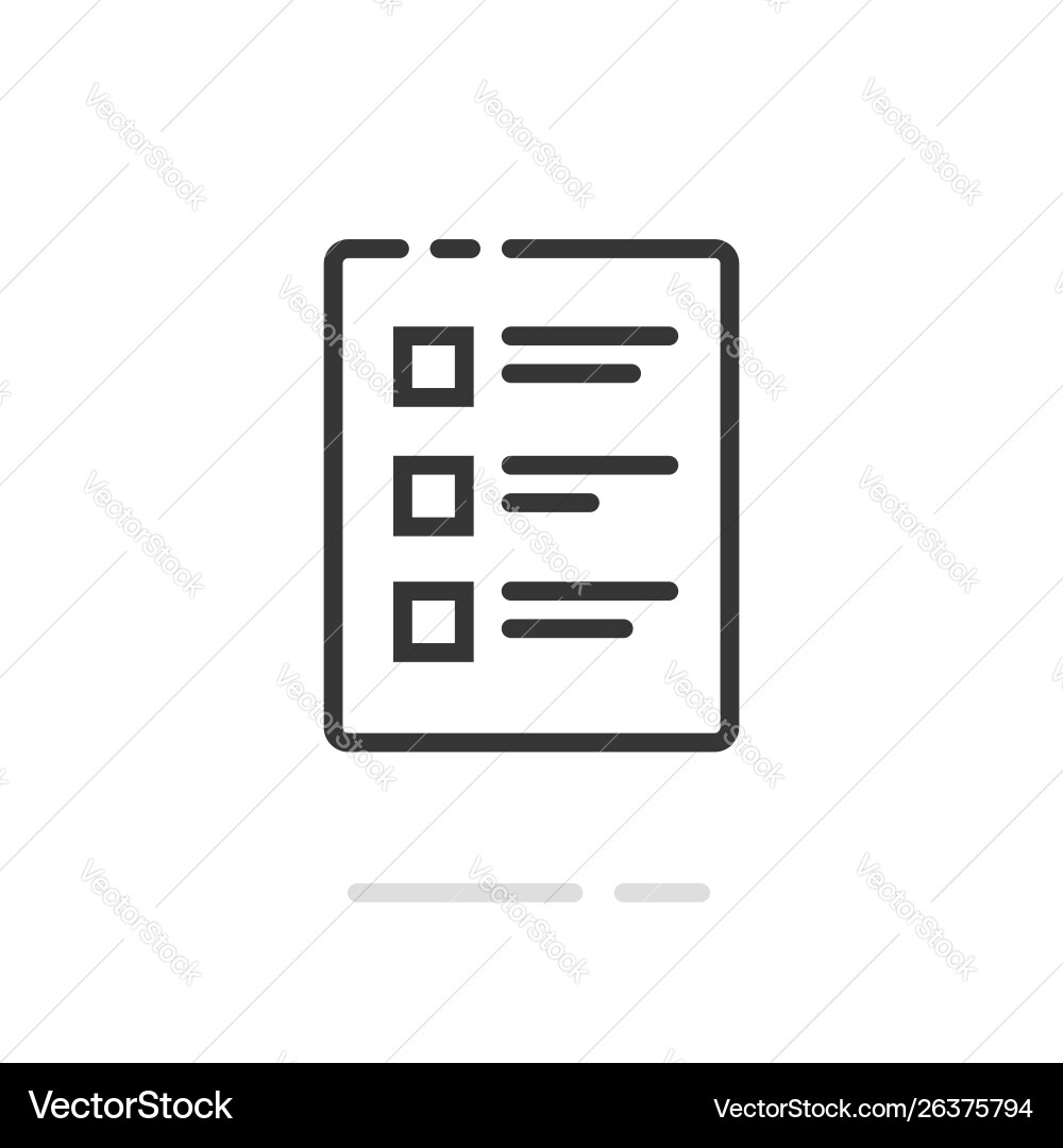 Checklist icon line outline art document Vector Image