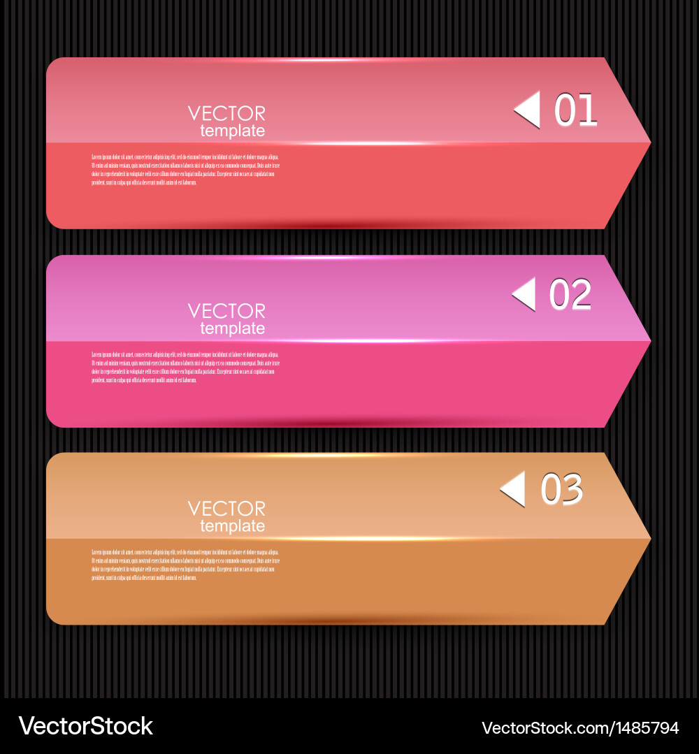 Colorful bookmarks arrows banners for text Vector Image