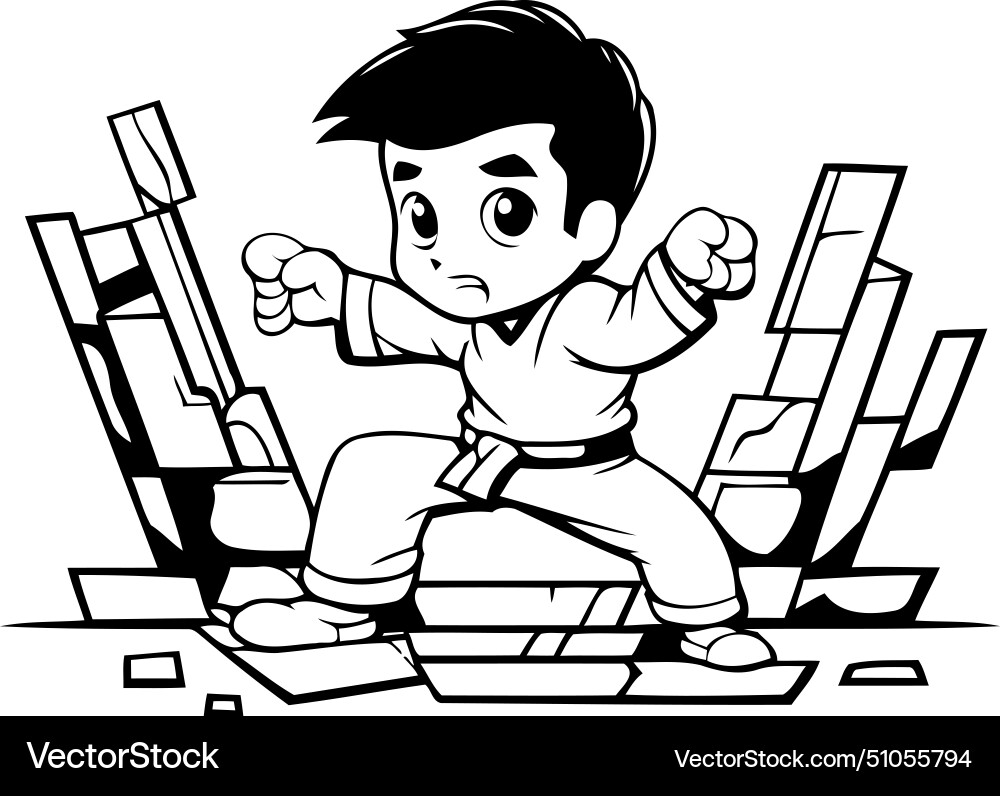 Karate boy in kimono martial arts Royalty Free Vector Image