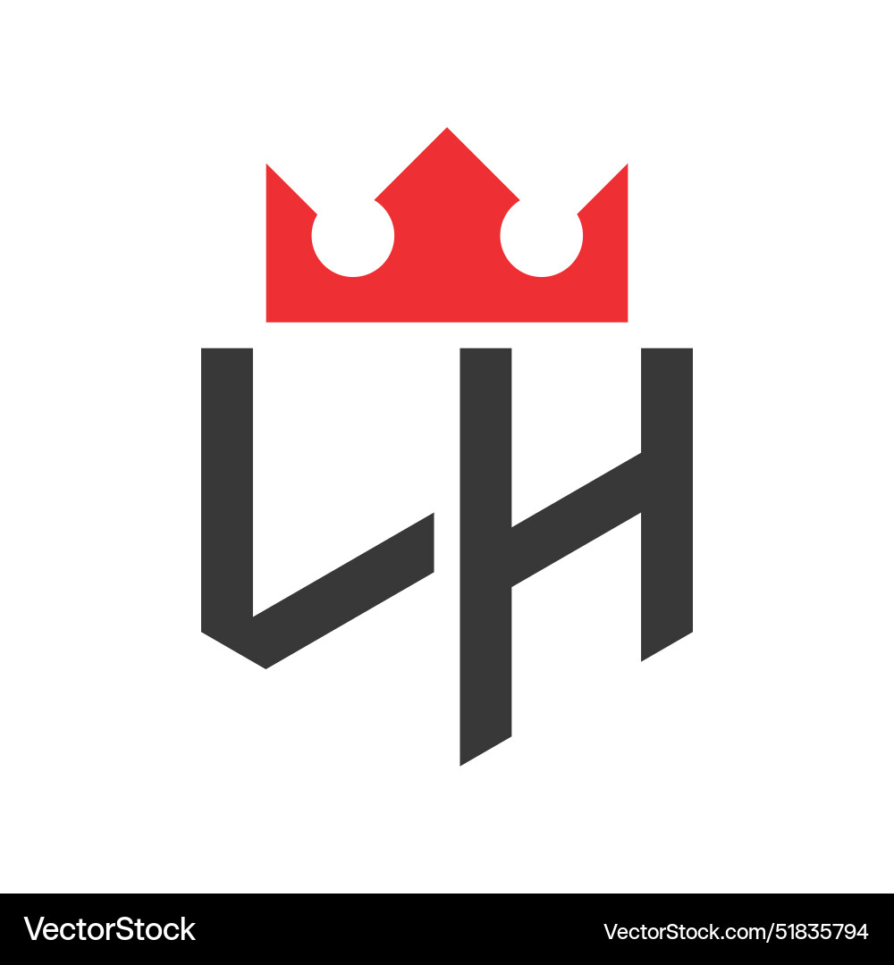 Letter lh crown logo Royalty Free Vector Image