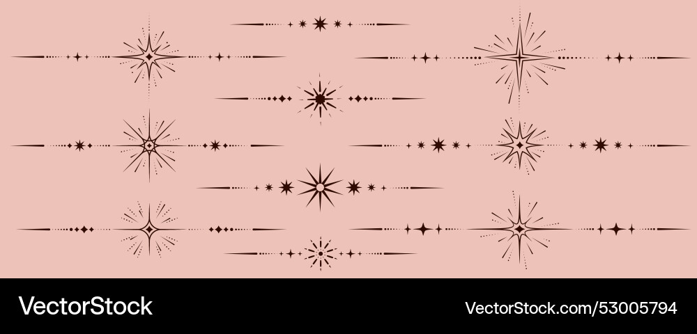 Magic border with celestial stars Royalty Free Vector Image