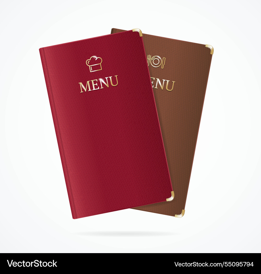 Realistic detailed 3d red and brown menu Vector Image