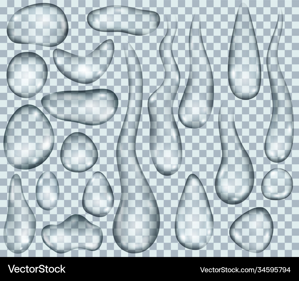 Set water drops Royalty Free Vector Image - VectorStock