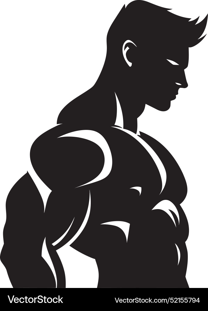 Shadows of strength the bodybuilders Royalty Free Vector