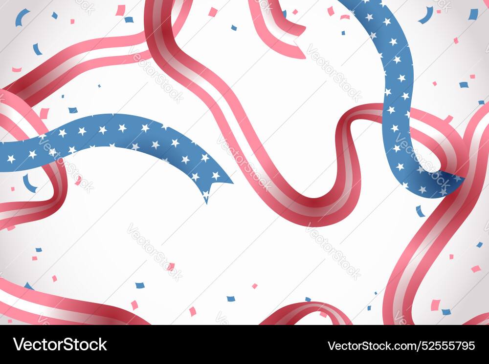America flag ribbons on white background Vector Image