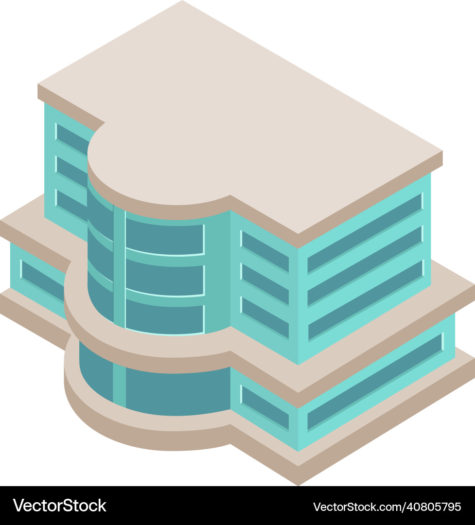 Club building isometric composition Royalty Free Vector