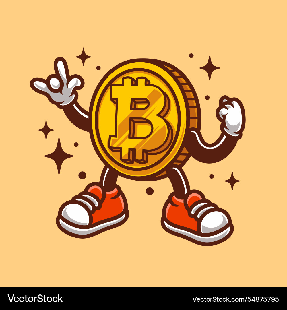 Crypto meme coin retro character Royalty Free Vector Image