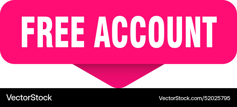 Free account sticker sign Royalty Free Vector Image