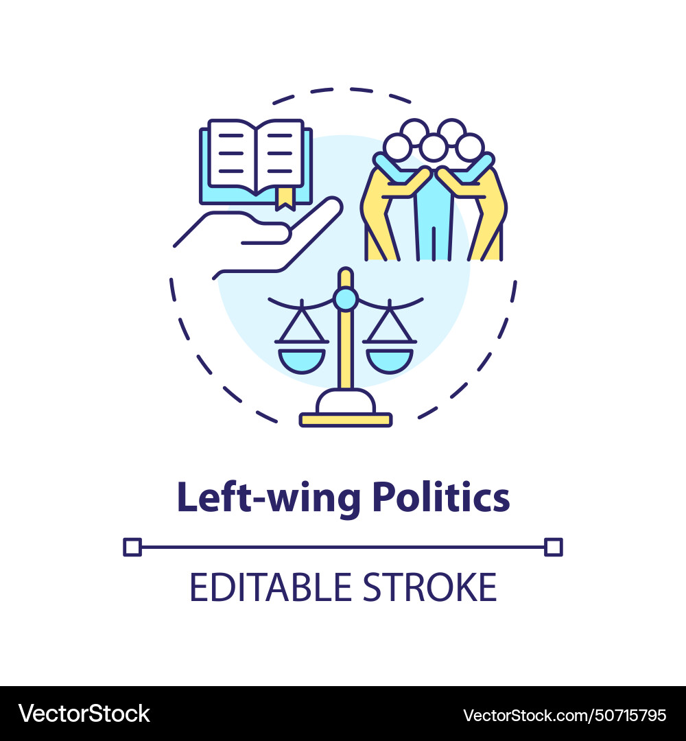 Left-wing politics multi color concept icon Vector Image
