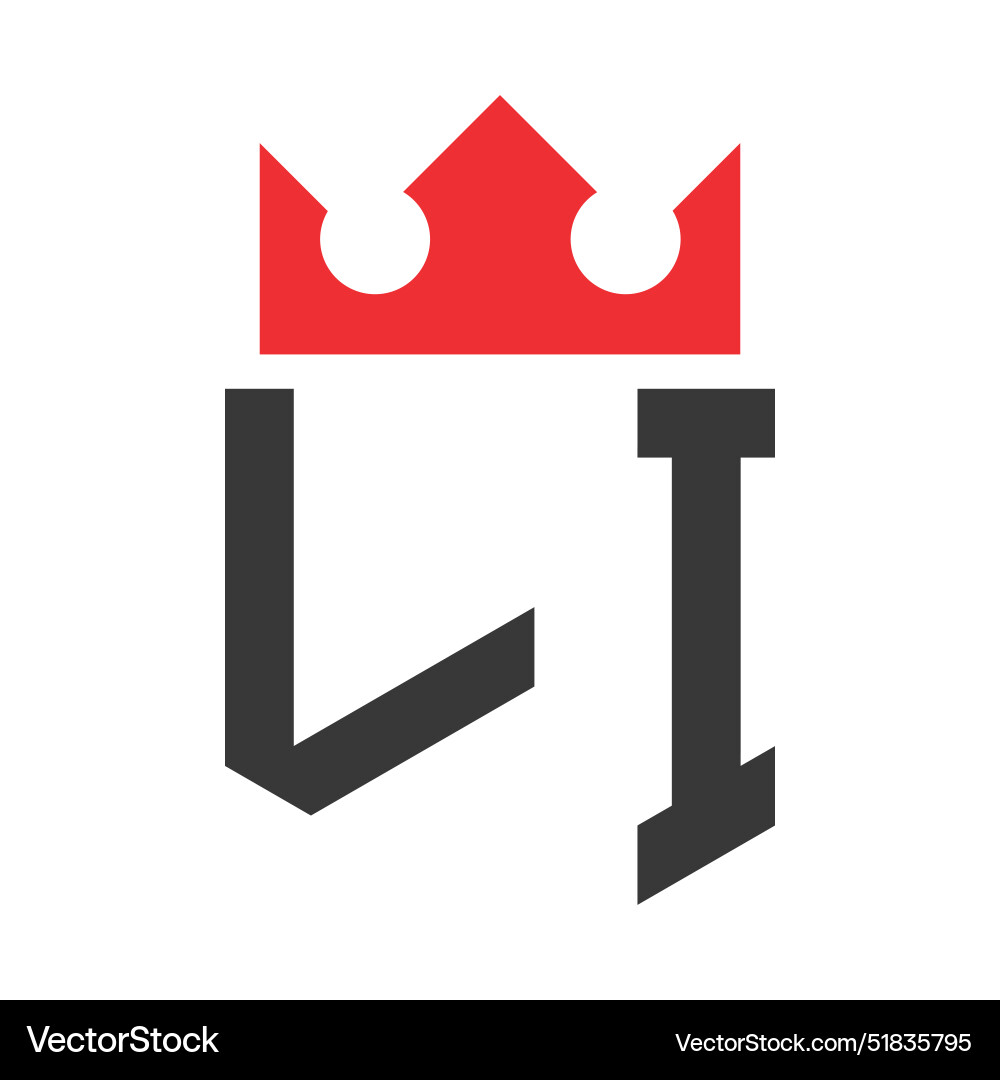 Letter li crown logo Royalty Free Vector Image