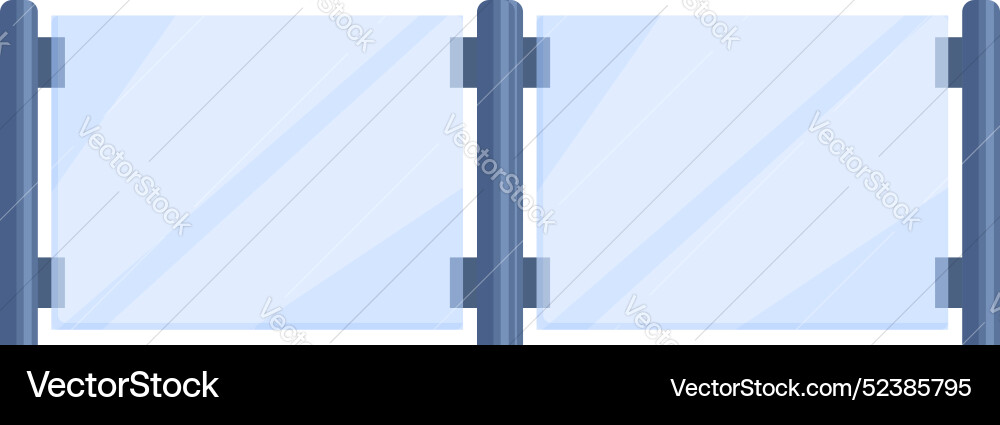 Modern glass fence ensuring safety and security Vector Image