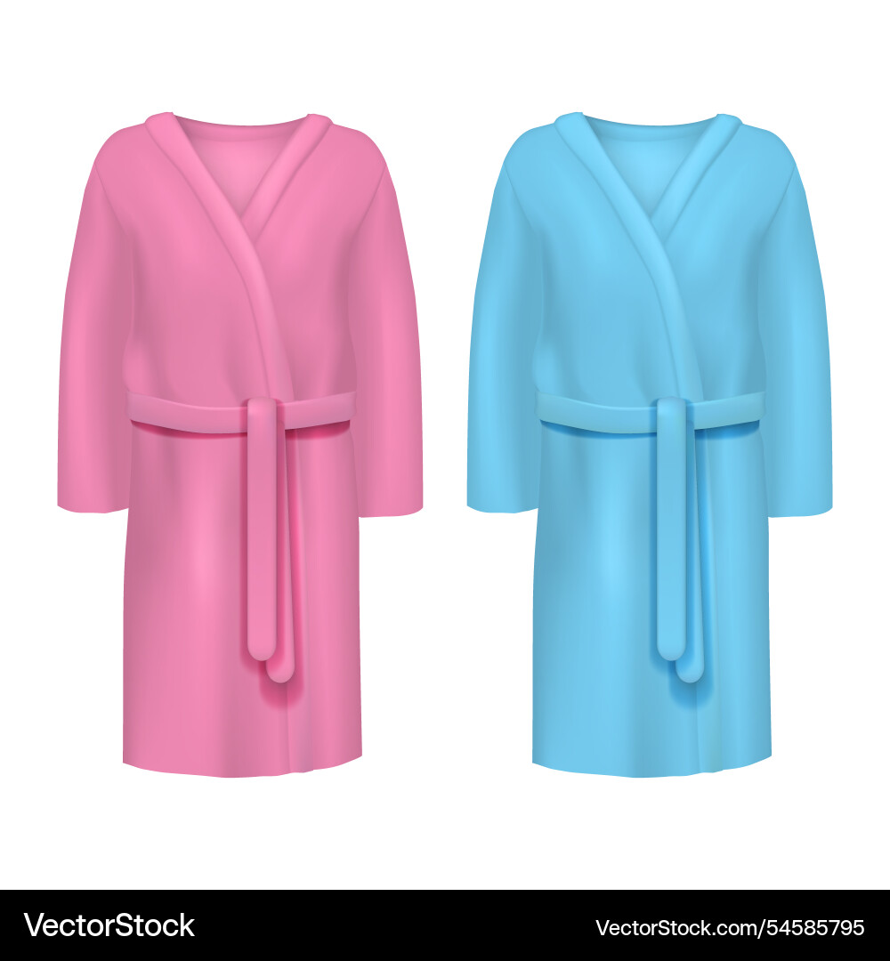 Realistic 3d detailed color blank bathrobe Vector Image